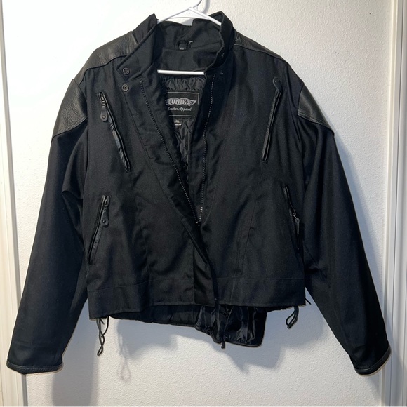 Unik | Jackets & Coats | Unik Leather Accent Motorcycle Riding Racing ...